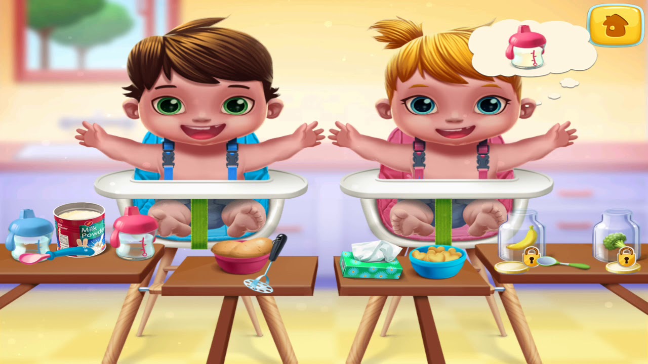 baby twins lunch time - YouTube