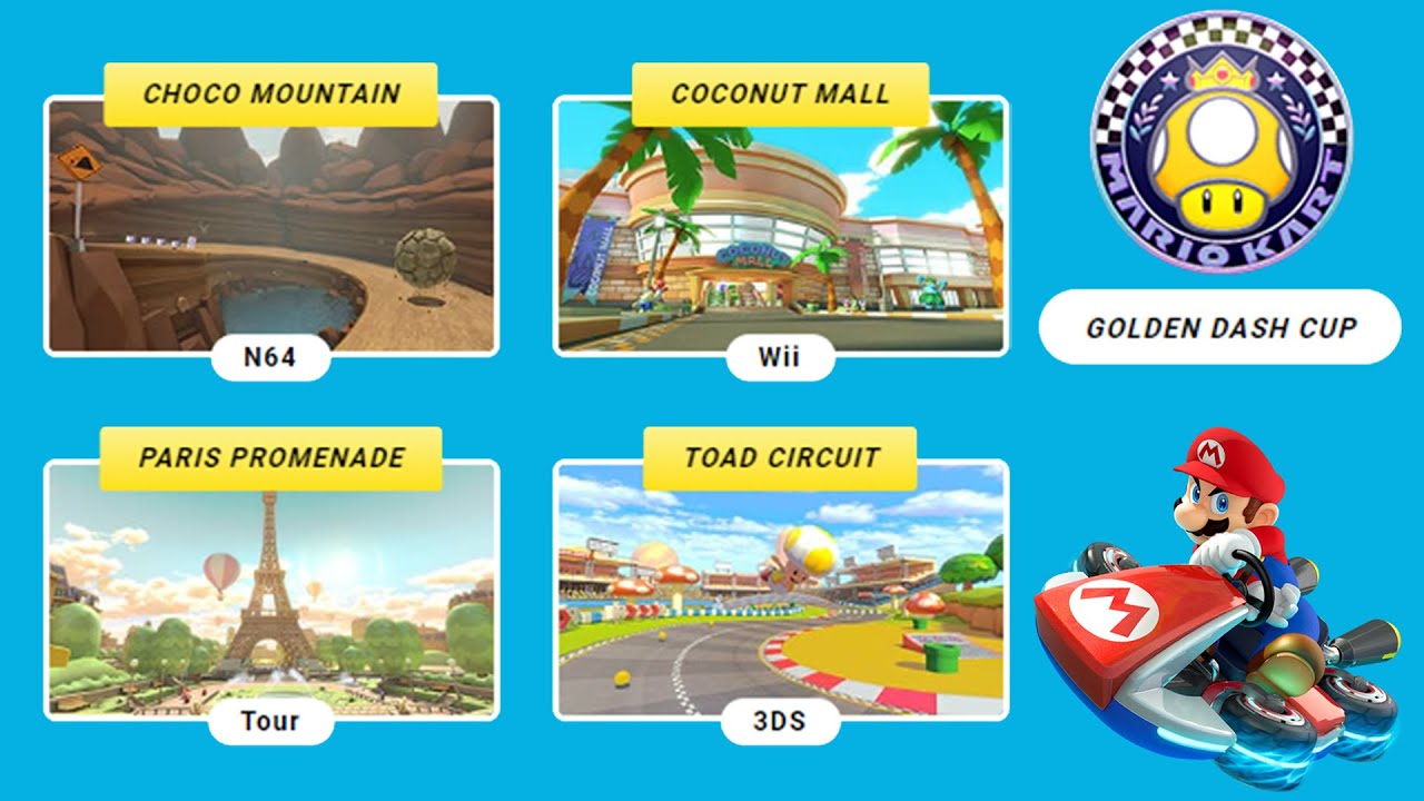 Mario Kart 8: Deluxe - Golden Dash Cup (Wave 1 DLC) - YouTube
