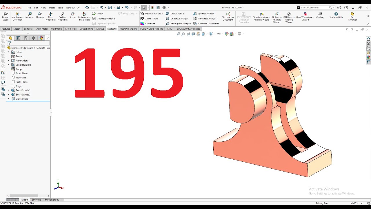 تمارين علي سوليدووركس 2024 || تمرين رقم 195- Solidworks Exercise 195 ...