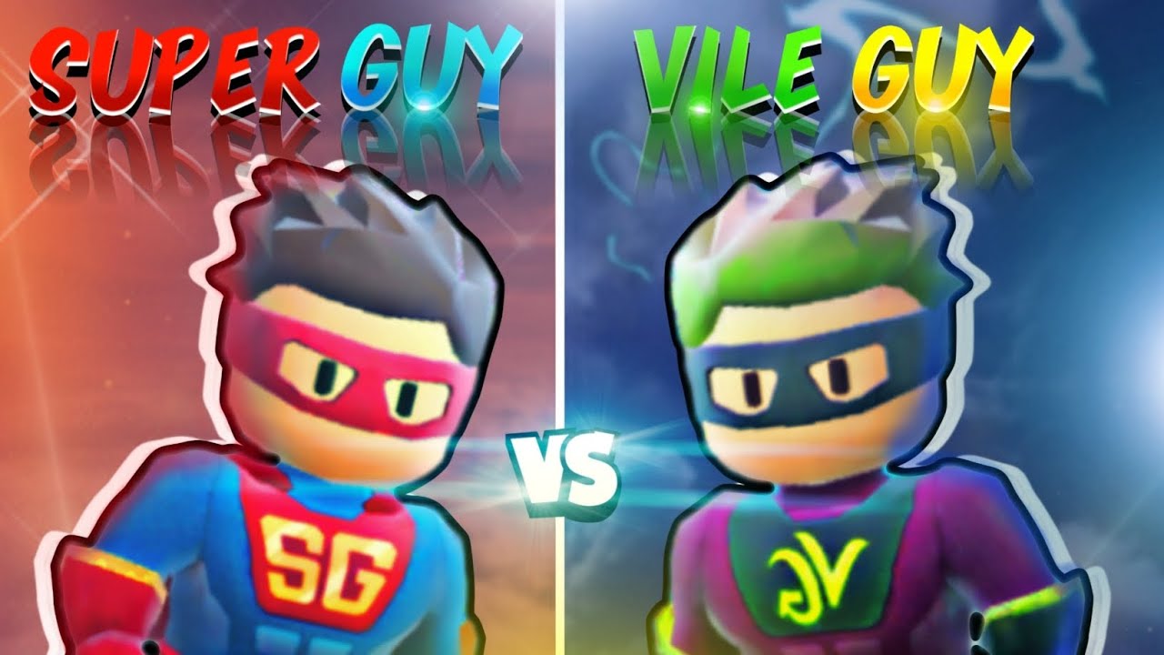 SUPER GUY VS VILE GUY 1v1 Block Dash Stumble Guys - YouTube