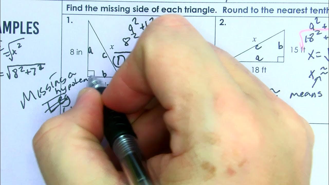 Unit 5 right triangle parts and pythagorean theorem - YouTube