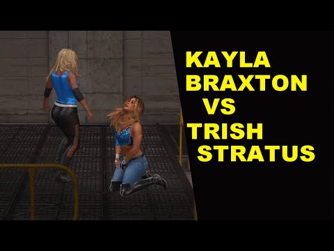 WWE 2K23 Kayla Braxton vs Trish Stratus - Leather vs Jeans Backstage Brawl