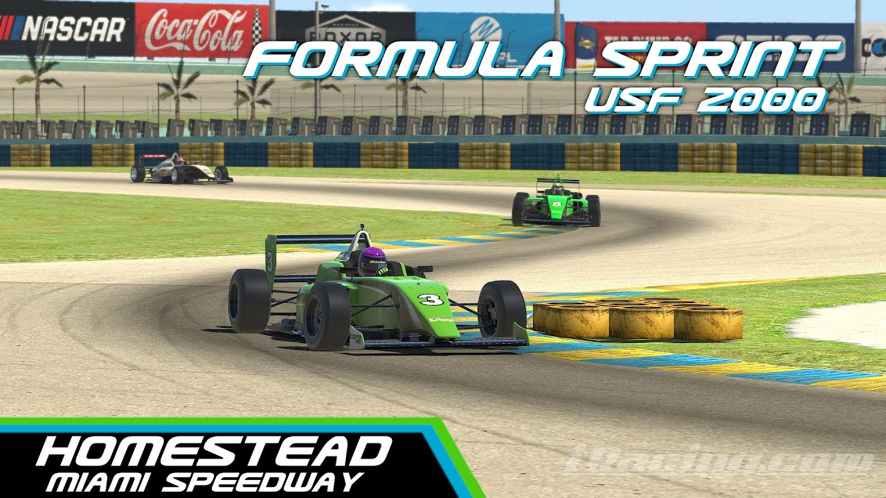 iRacing USF 2000 Formula Sprints: Homestead Miami Speedway - YouTube