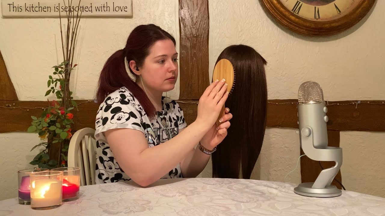 🔴 Asmr ~ Tingly Hair Brushing ~ Wooden Brush ~ Whispering 🔴 Youtube