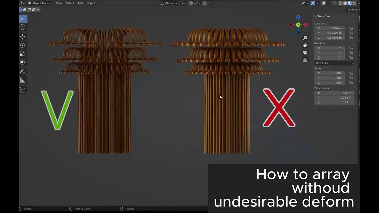 How to Array and Bend it without undesirable deformation. Geometry Nodes. Blender - YouTube