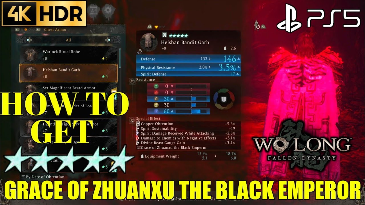 How to Get 5 Star Heishan Bandit Garb WO LONG Grace of Zhuanxu The ...