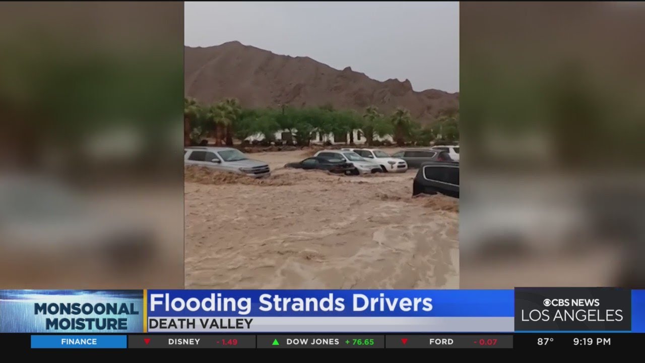 Flooding in Death Valley strands drivers, hotel guests - YouTube