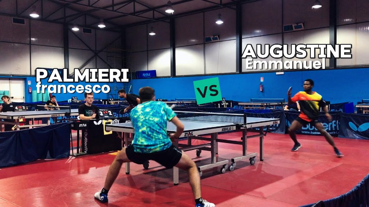 Palmieri francesco vs Augustine emmanuel Table tennis match italy - YouTube