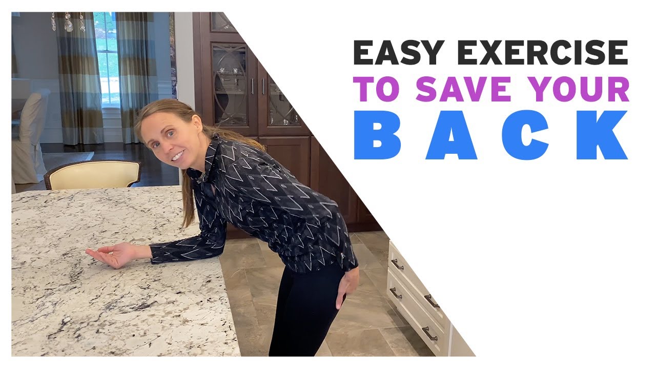 Easy Back Pain Exercise In The Kitchen - YouTube