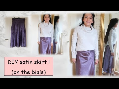 DIY satin skirt ( on the biais) ! And tips how to sew with satin !