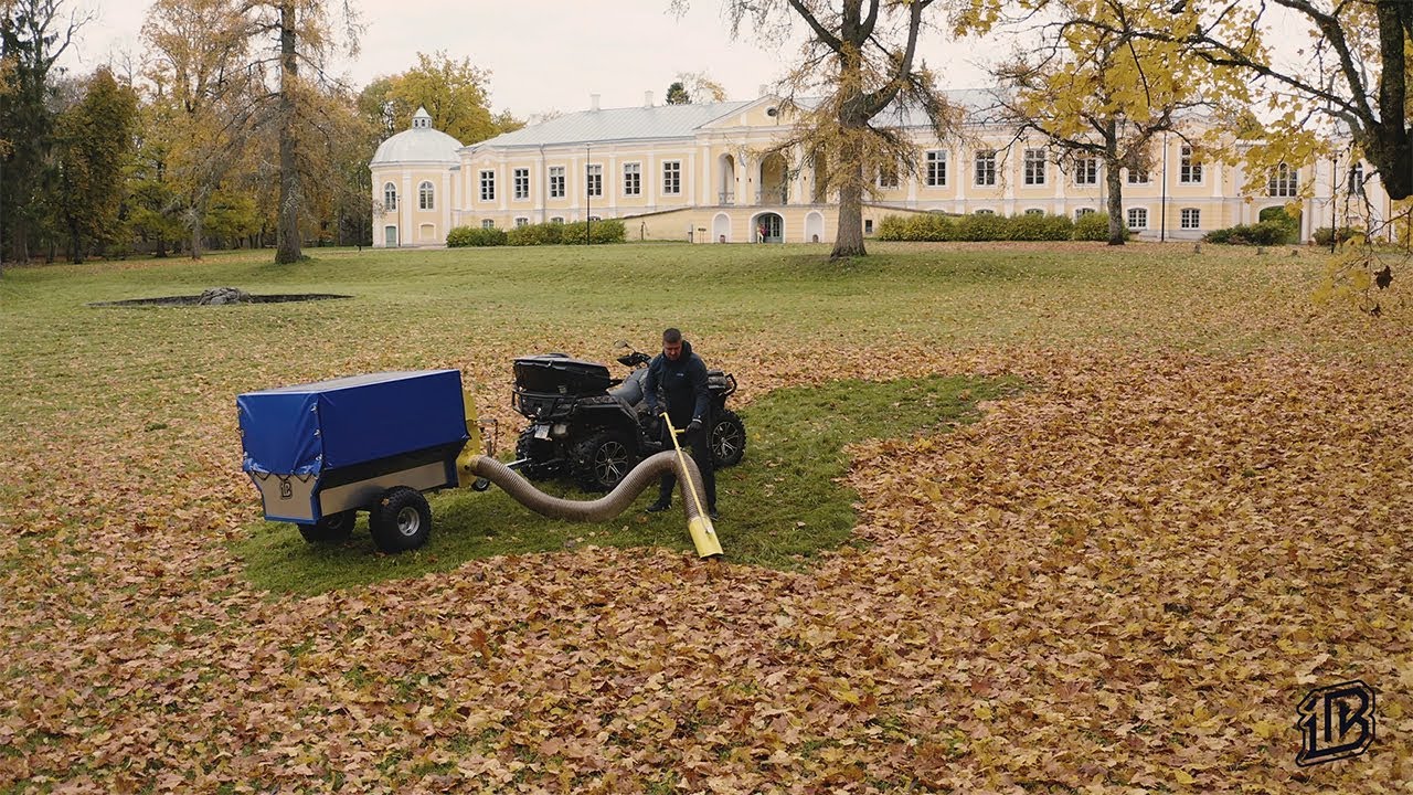 LEAF VACUUM TRAILER in action - YouTube