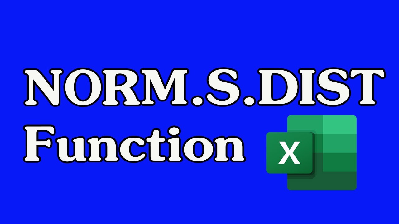 How to Use the NORM.S.DIST Function in Excel - YouTube