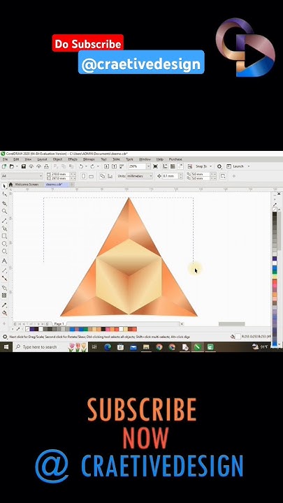 Corel Draw Graphics Design Tutorial | triangle | @craetivedesign | #logo #shorts #ytshorts - YouTube