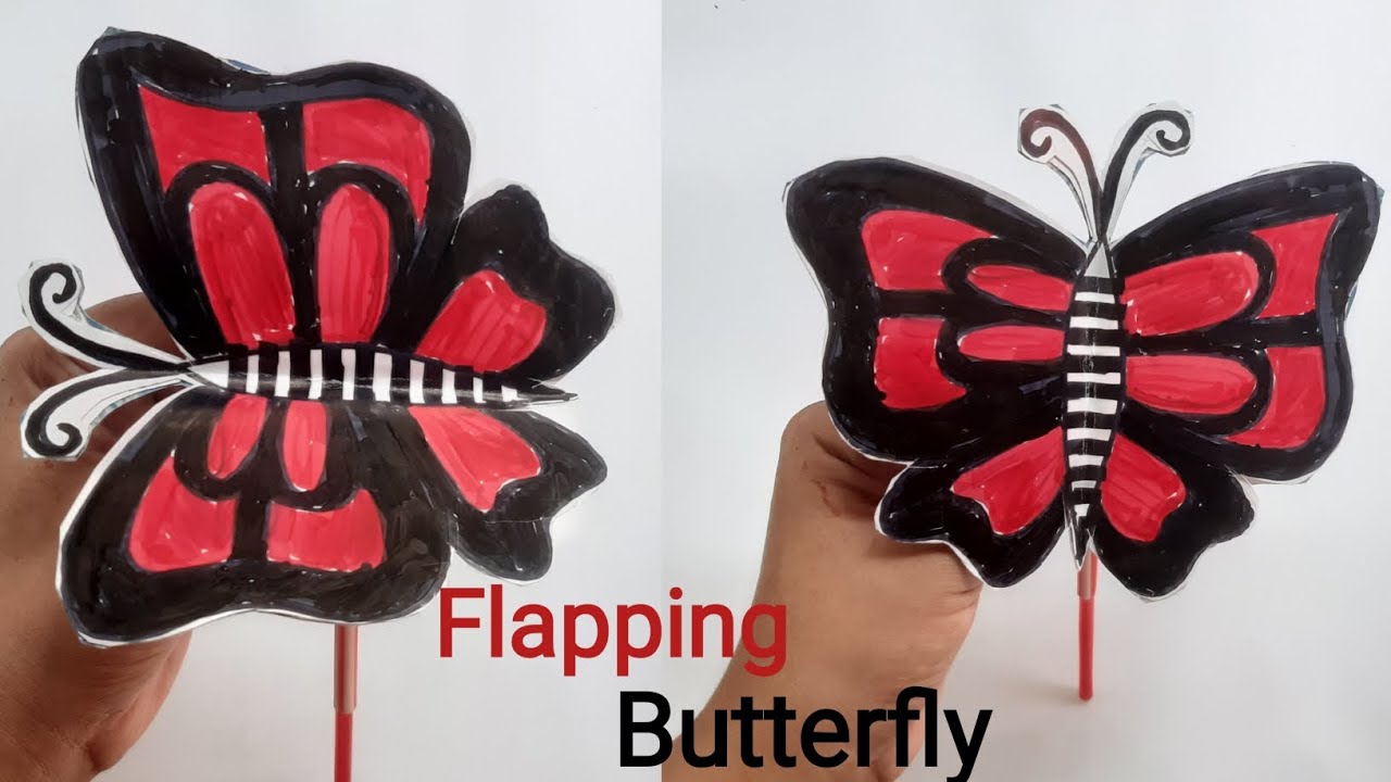 How to make a flapping butterfly ||Easy flapping butterfly making||DIY ...