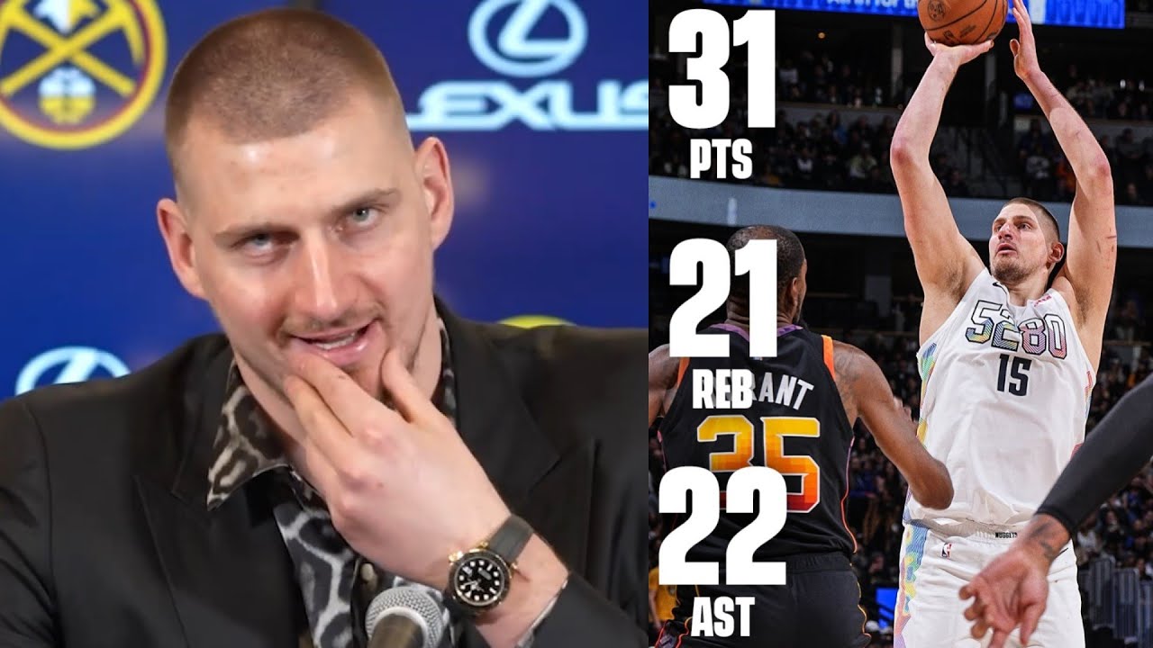 Nikola Jokic hilarious reaction to first ever 30-20-20 game in NBA history 😂 - YouTube