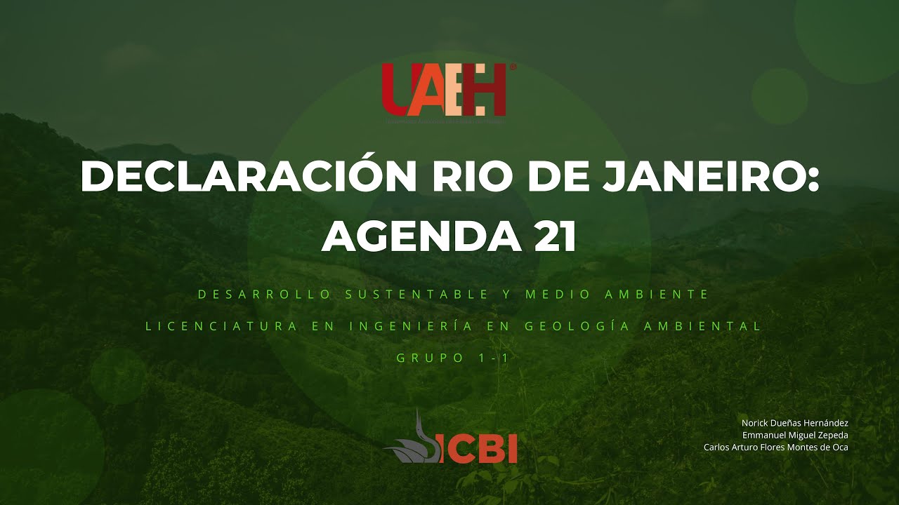 Declaración de Río de Janeiro 1992: La agenda 21. - YouTube