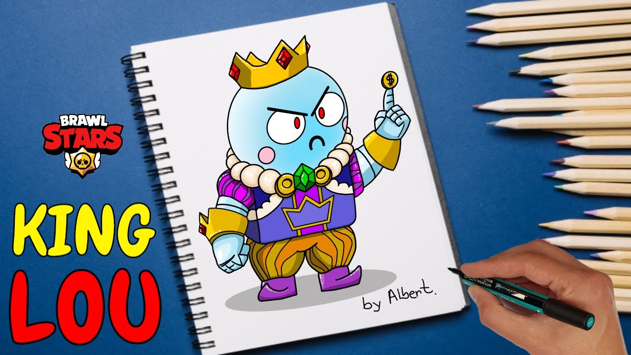 KING LOU [Brawl Stars] x AMONG US. HOW TO DRAW - YouTube