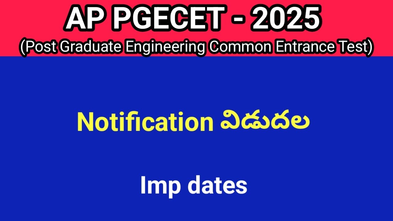 AP PGECET 2025 NOTIFICATION #sampathinformation - YouTube