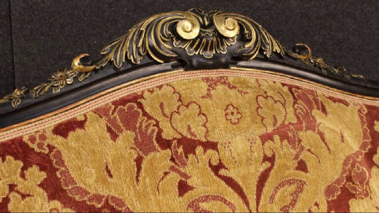 Divano francese in velluto damascato dei primi del XX secolo - YouTube