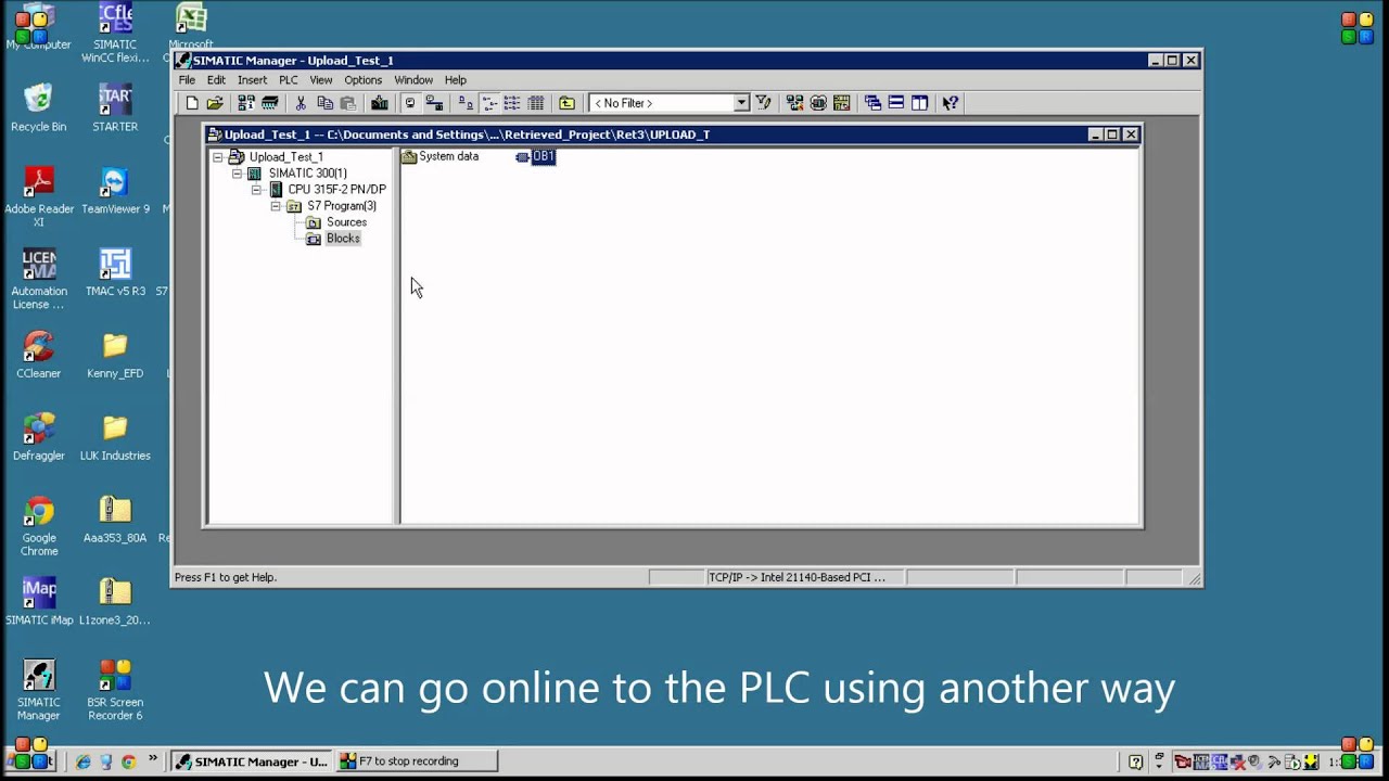 Access to Siemens PLC, Online/Offline 1 (Part 6 of 8) - YouTube