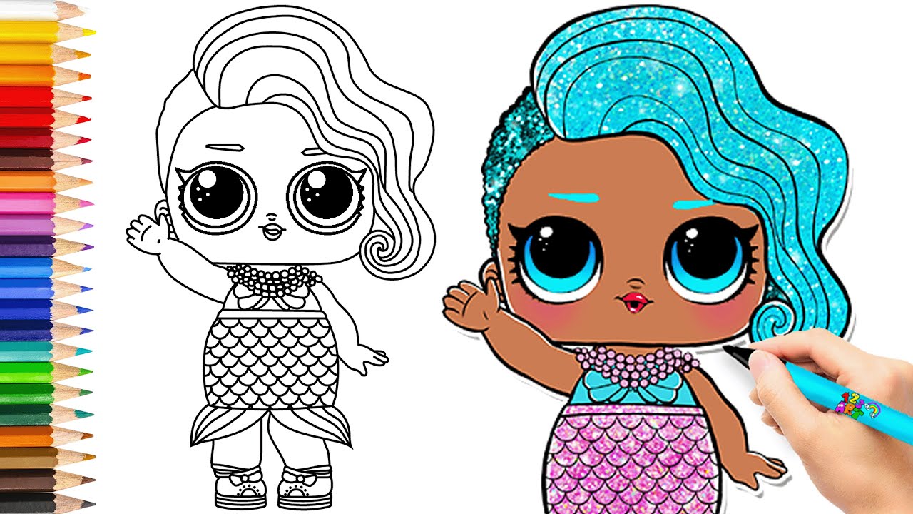 GAMBAR BONEKA LOL 🧜‍♀️ CARA MENGGAMBAR BONEKA LOL MERMAID MUDAH 😍 ...