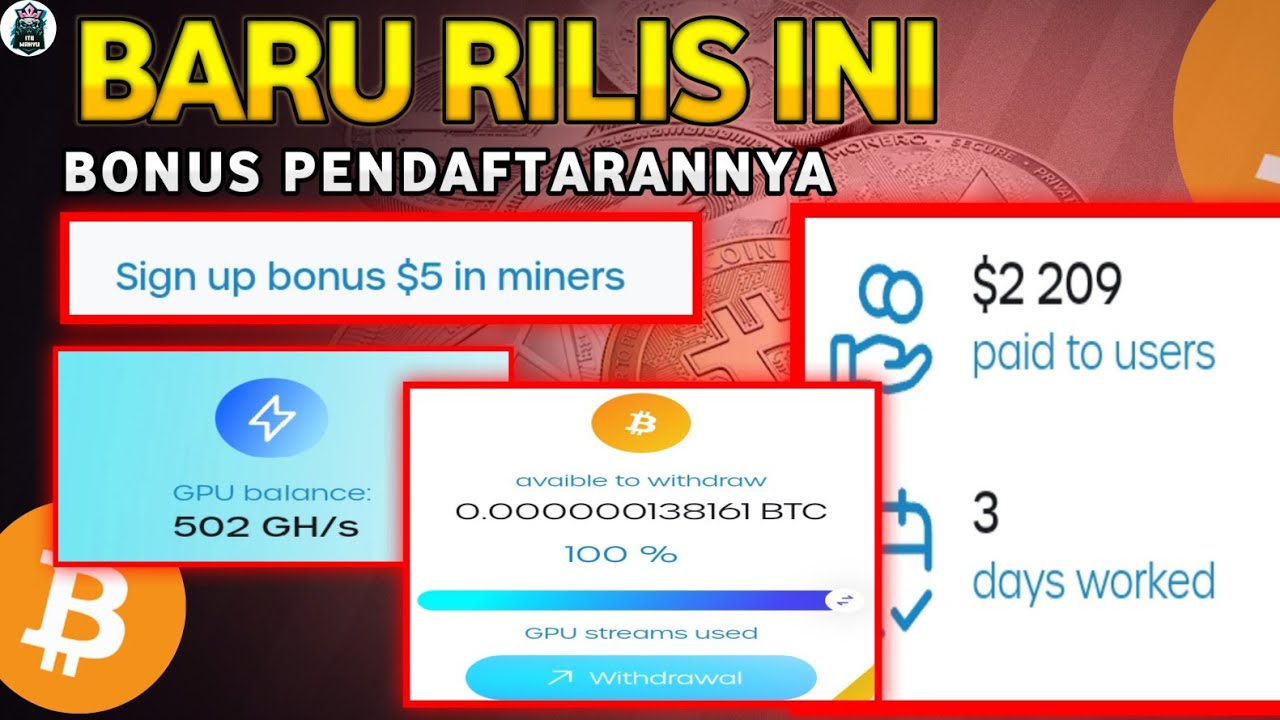BARU RILIS💰💰BONUS PENDAFTARAN 500 GH/S GRATIS | CLOUD MINING BTC ...