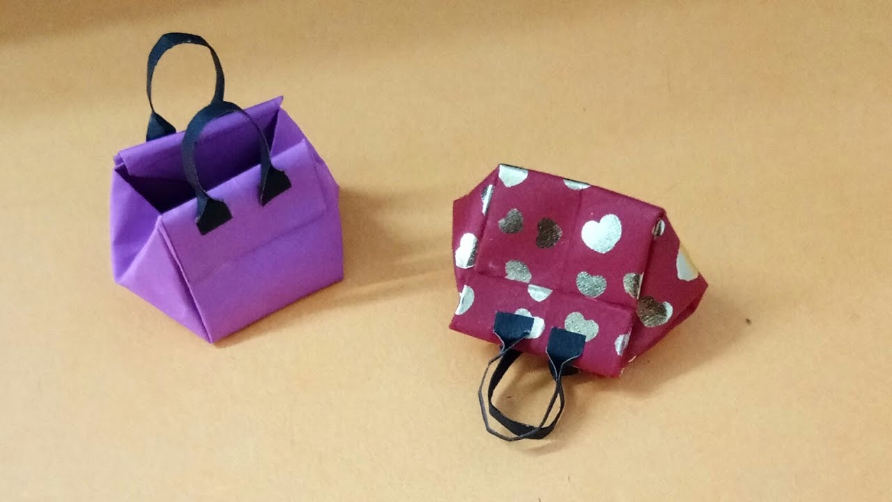 Paper mini handbag/ Paper mini purse/ Origami craft/ paper craft for ...