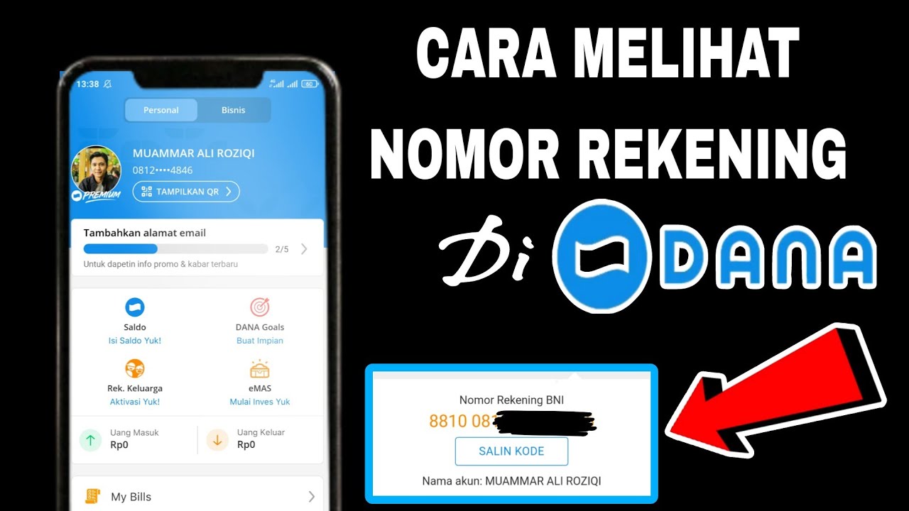 Cara Melihat Nomor Rekening DANA Kita - YouTube