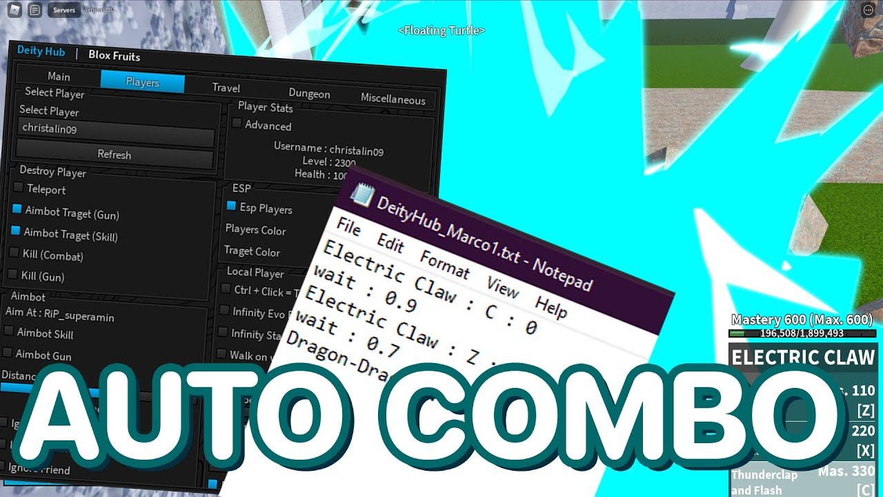 สอนใช้สคริปต์ Auto Combo !! โครตโกง (Deity Hub) - YouTube