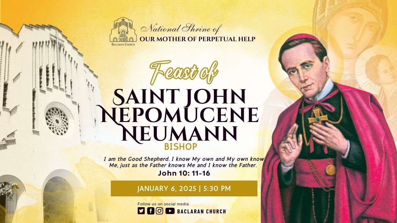 Baclaran Church: Feast of Saint John Nepomucene Neumann, Bishop - YouTube