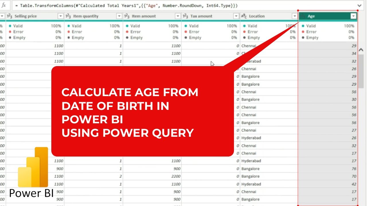 How to Calculate Age from Birth Date in Power BI using Power Query ...