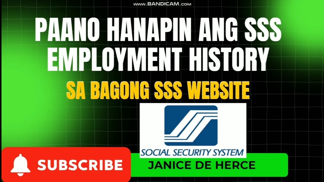 Paano hanapin ang SSS EMPLOYMENT HISTORY sa bagong SSS website? - YouTube