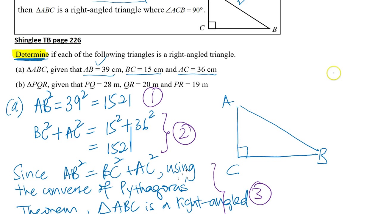 Converse of Pythagoras Theorem - YouTube