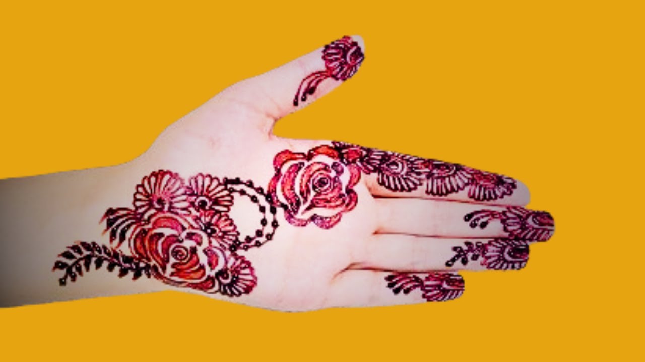 Rose Flower Mehndi Design | Right hand design | AR Arts Official - YouTube