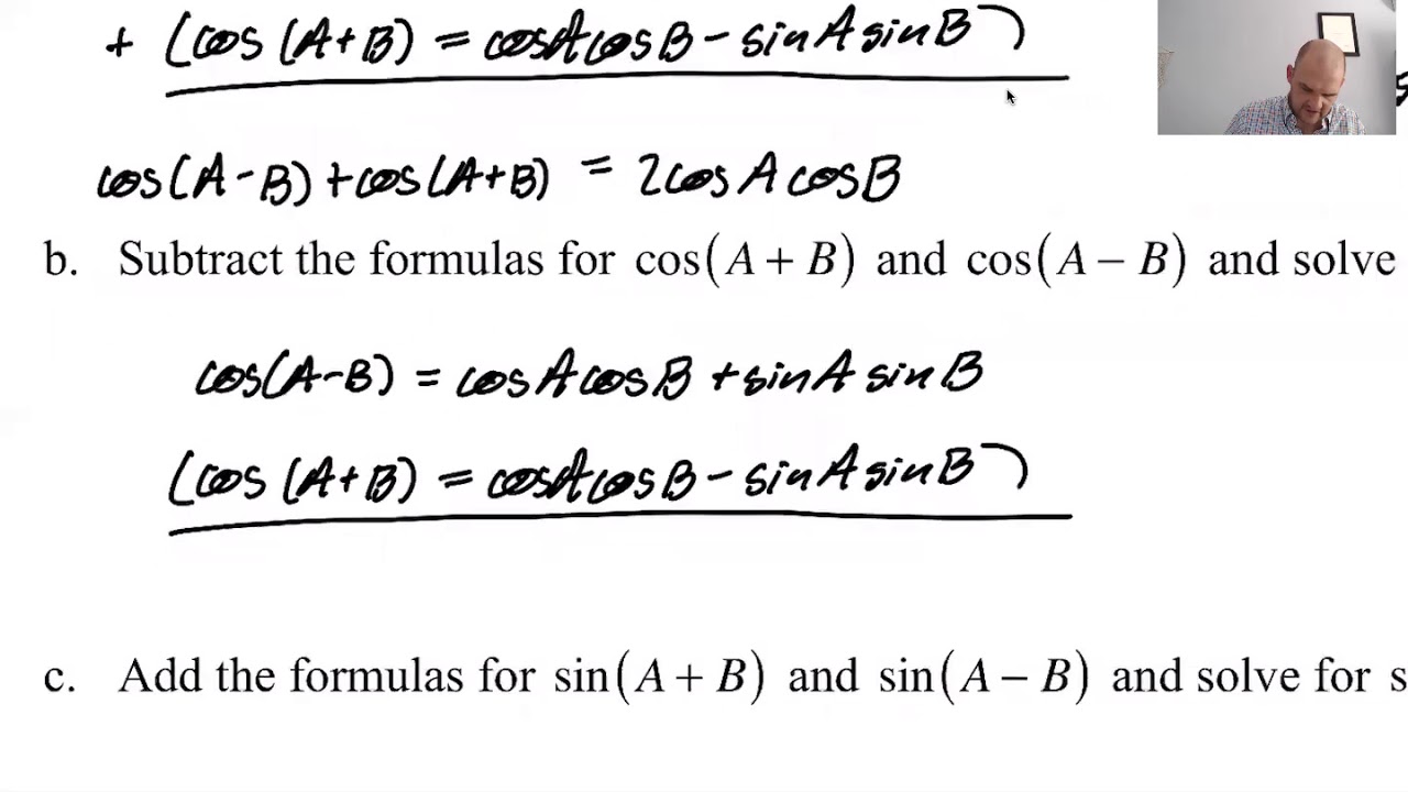 Product-to-Sum Formulas pg 103, pt 1 - YouTube