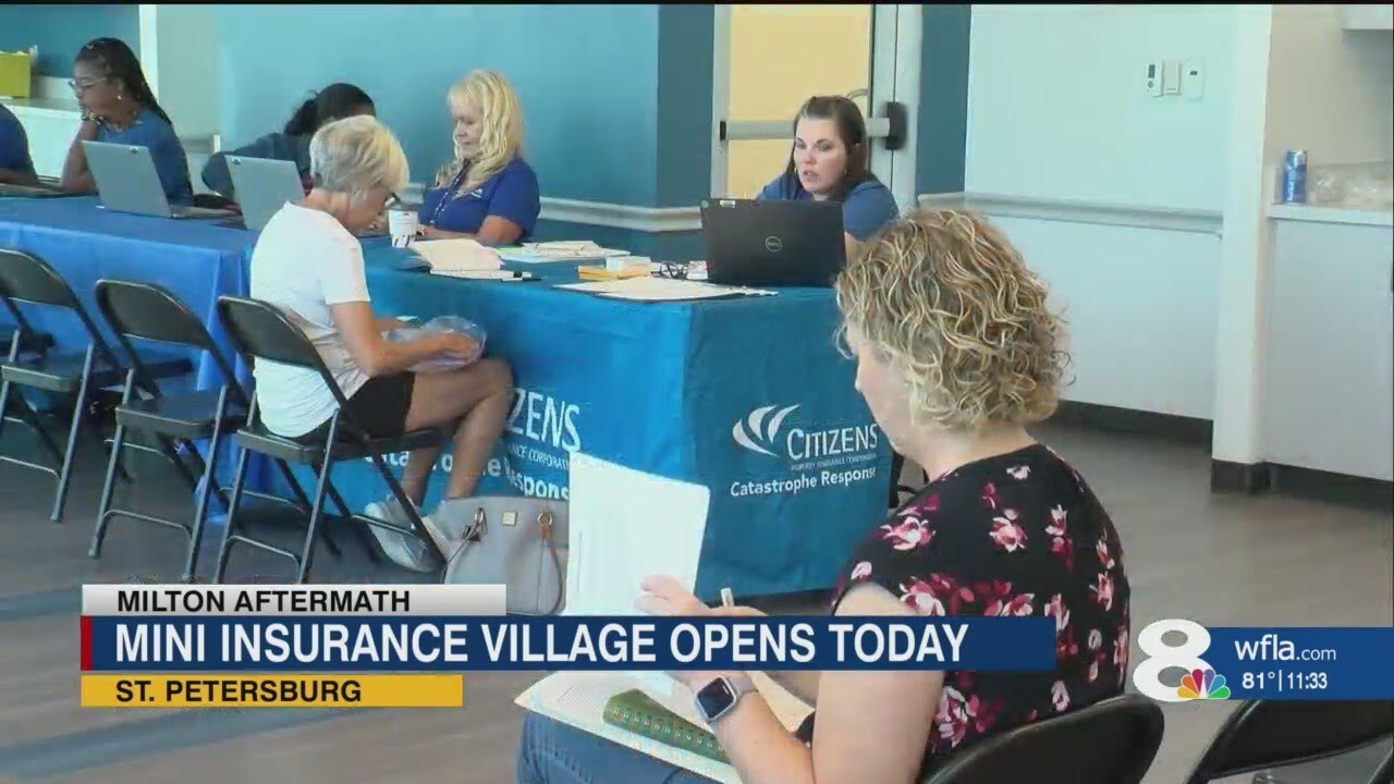 Mini insurance village opens to help Hurricane Milton victims - YouTube