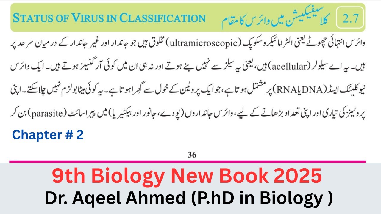 Topic 2.7 Status of virus in classification |Chapter 2 Biodiversity ...