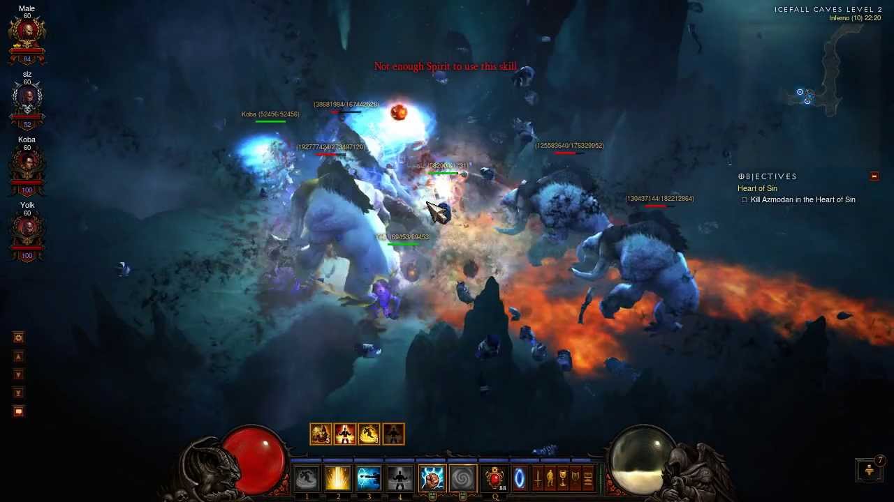 Diablo III (patch 1.0.7) team build demonstration - 3 WDs and a Monk ...