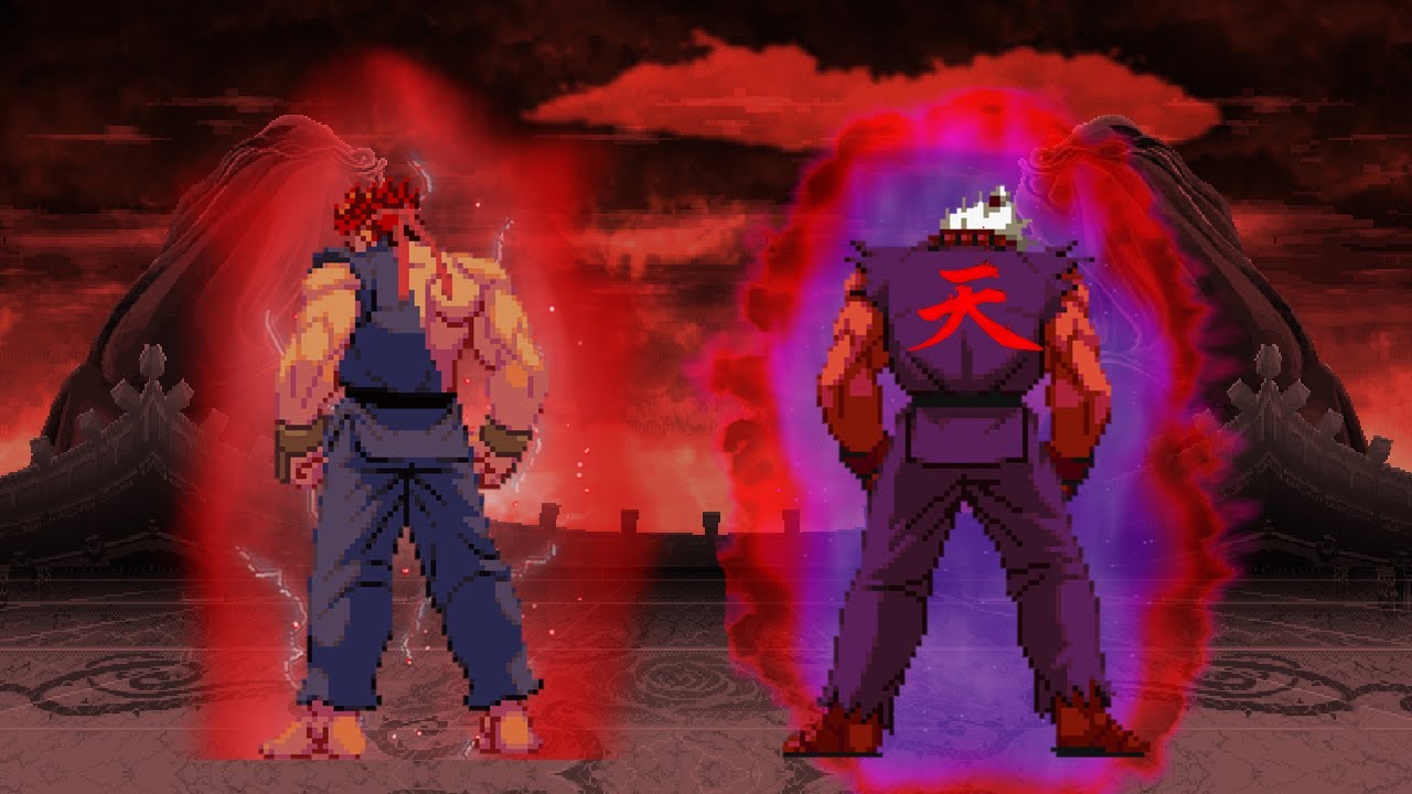 Evil Ryu VS Shin Gouki Dramatic Epic Fight! Street Fighter PotS Style ...