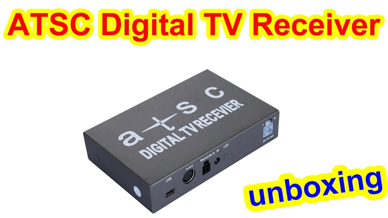Unboxing Car ATSC Digital TV Receiver Converter Tuner Antenna Broadcast ...
