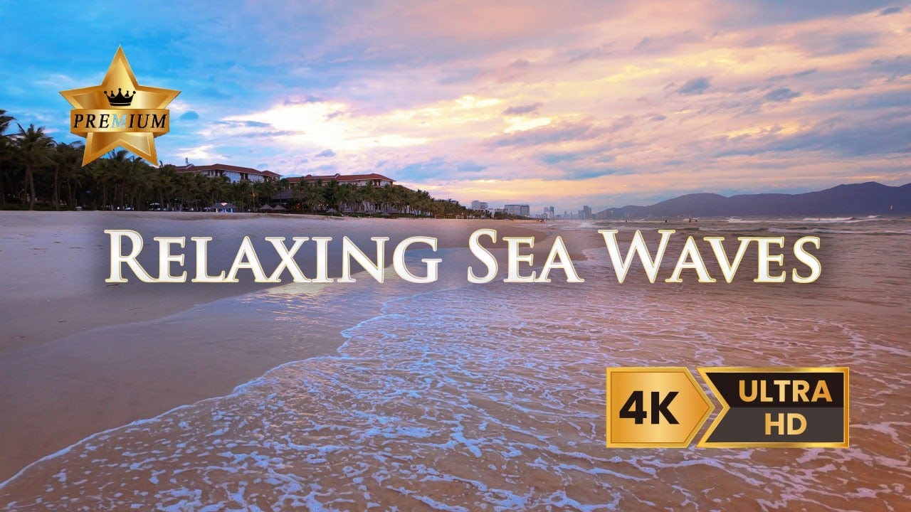 Sea Sunset Background and Sounds of Waves 4K Relaxing Sea Wallpaper for ...