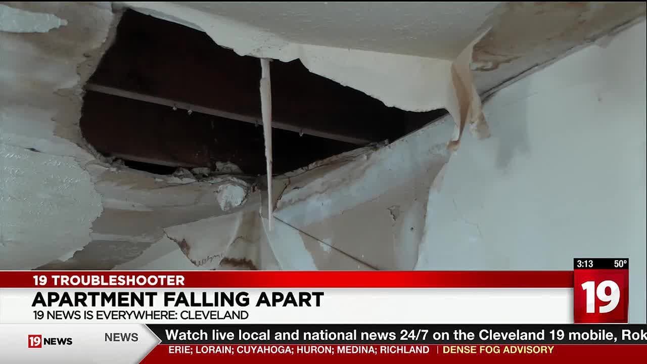 Cleveland woman begs for help after ceiling collapse - YouTube