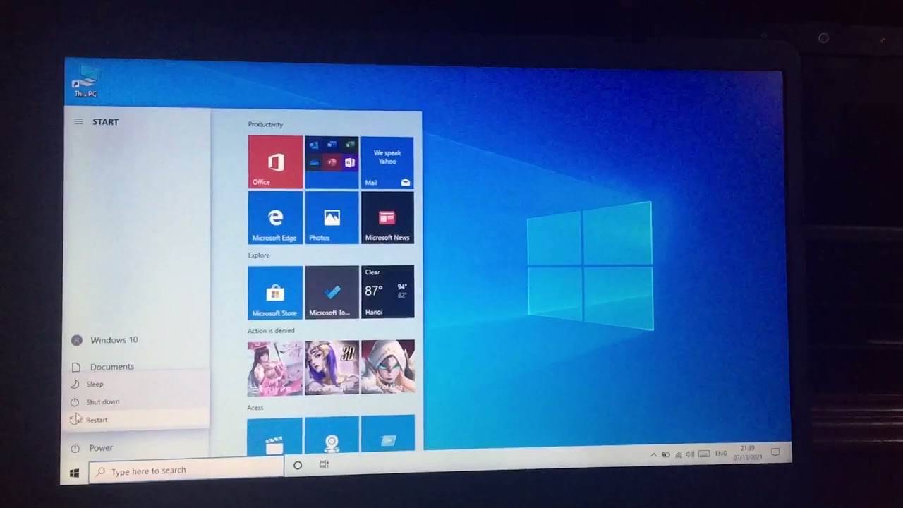 Windows 10 shut down screen - YouTube