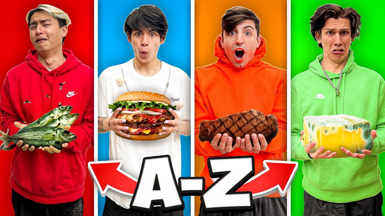 EATING ALL FOODS FROM (A To Z) CHALLENGE - YouTube