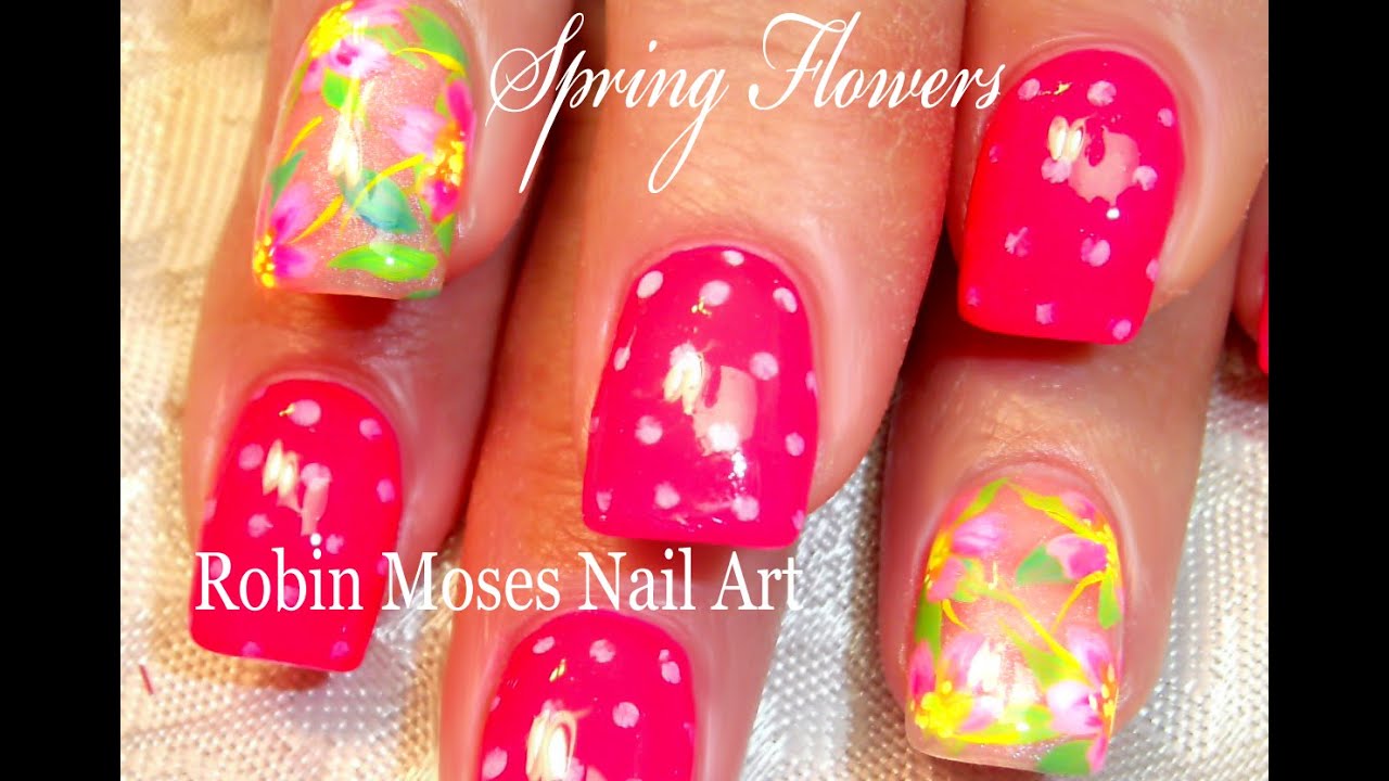 Spring Nails | Easy DIY Pink Dotticure Nail Art Design Tutorial - YouTube