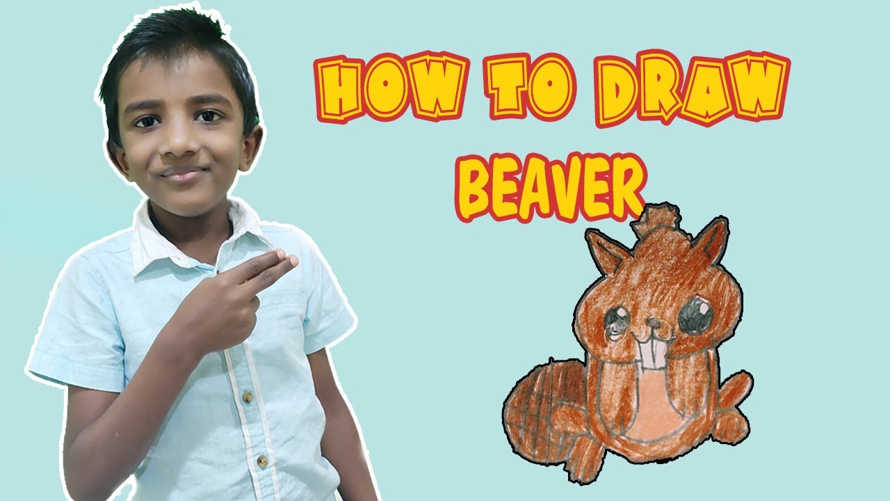How to draw cartoon Beaver | Easy step by step guide for kids - YouTube
