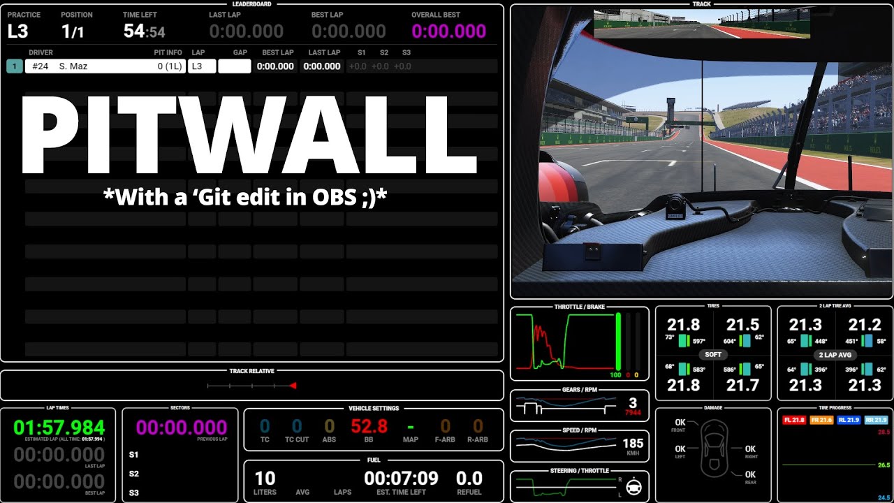 Lovely Sim Racing - Pitwall HUD (/w a MrGit edit in OBS.) - YouTube