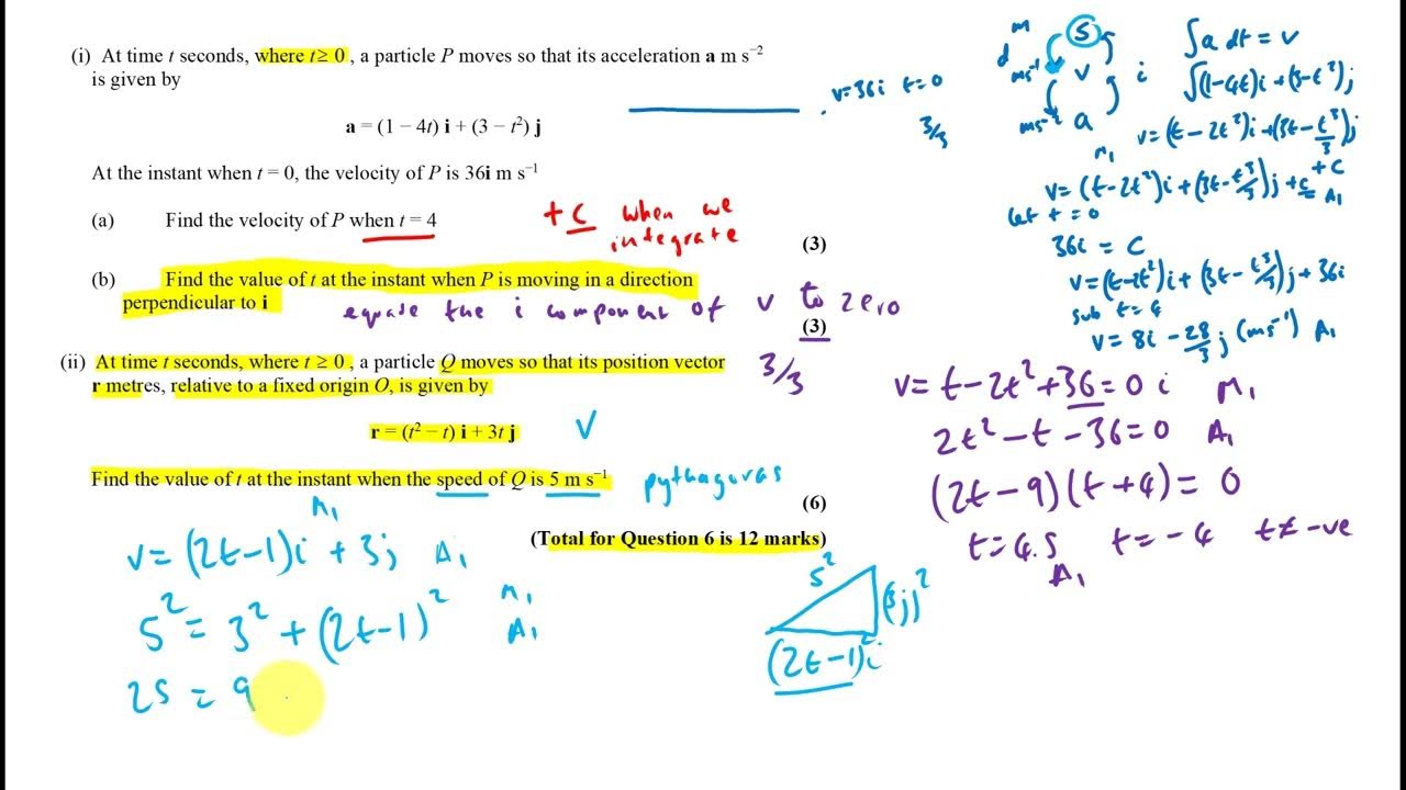 Kinematics variable acceleration exam questions 2 DIT TASK - YouTube