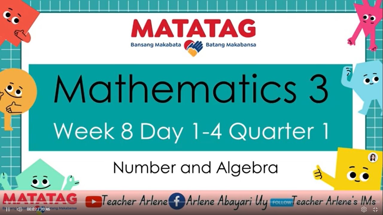 MATH 3 WEEK 8 DAY 1 4 Quarter 1 Number and Algebra Matatag Revised K12 ...