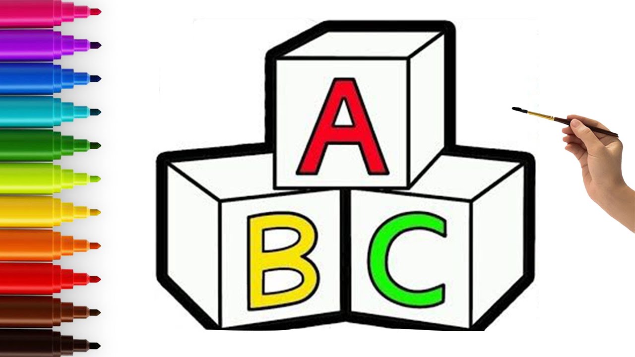 Alphabet cubes Drawing, painting, & coloring for kids & toddler / Easy drawing/ Basic drawing ...